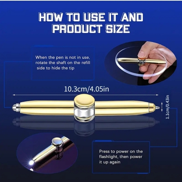 Onlinebodega Finds | Office | Fidget Spinner Pen With Led Light Stress ...